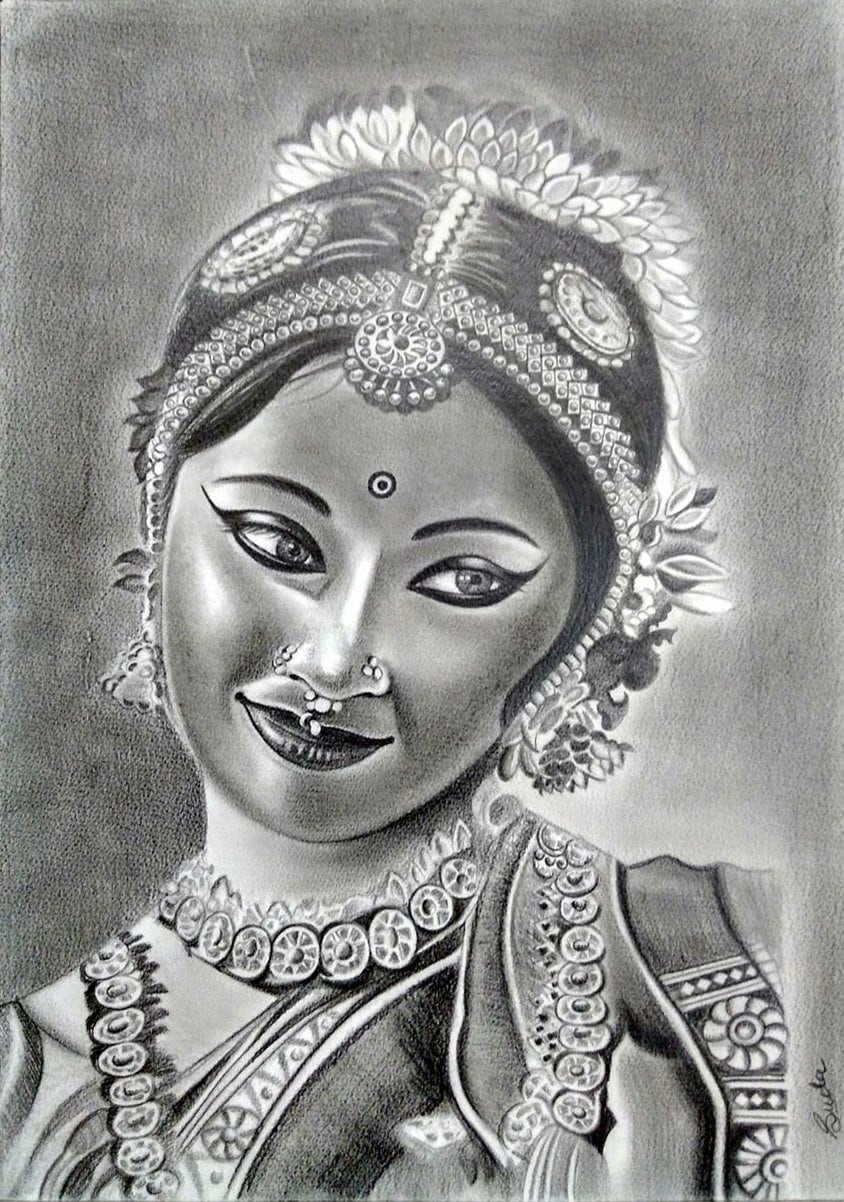 Buy Original Bharatanatyam Dance Painting (classical Indian Dancer ...