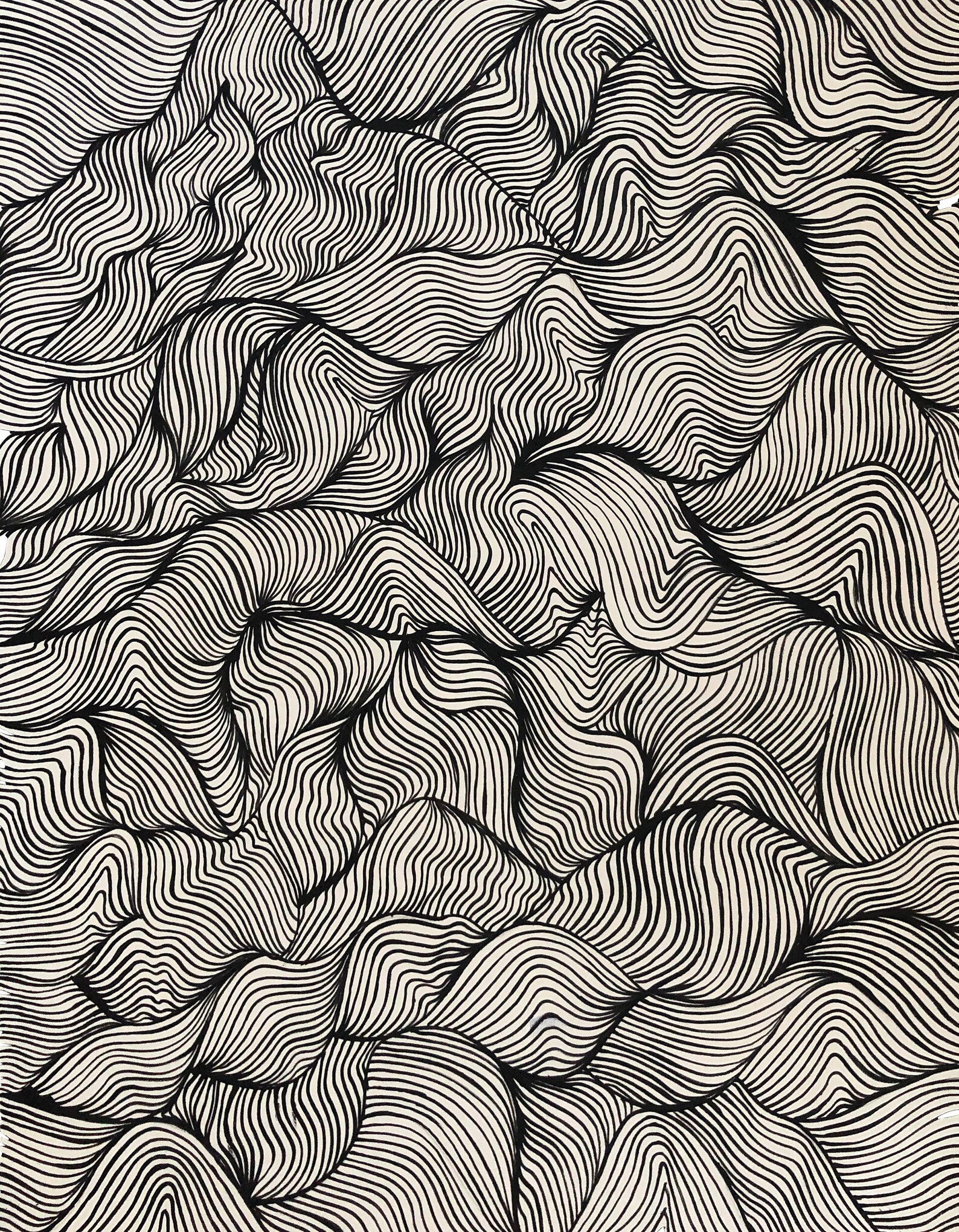 Decoración mural de arte lineal geométrica abstracta moderna - Etsy España