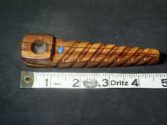 Bubinga Wood Pipe Opal Inlaid Exotic Hardwood Smoking | Etsy
