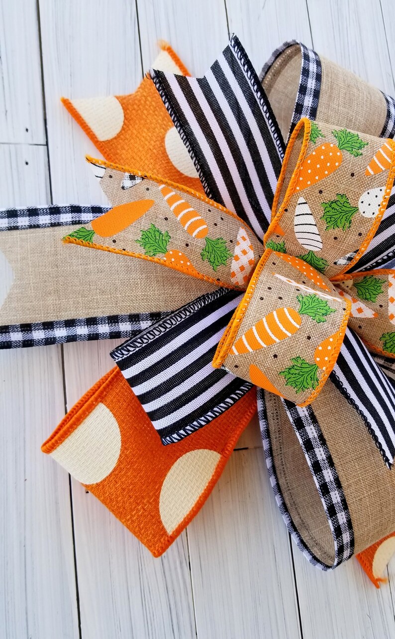 Easter Bow Easter Bunny Bow Farmhouse Easter Easter Bow - Etsy