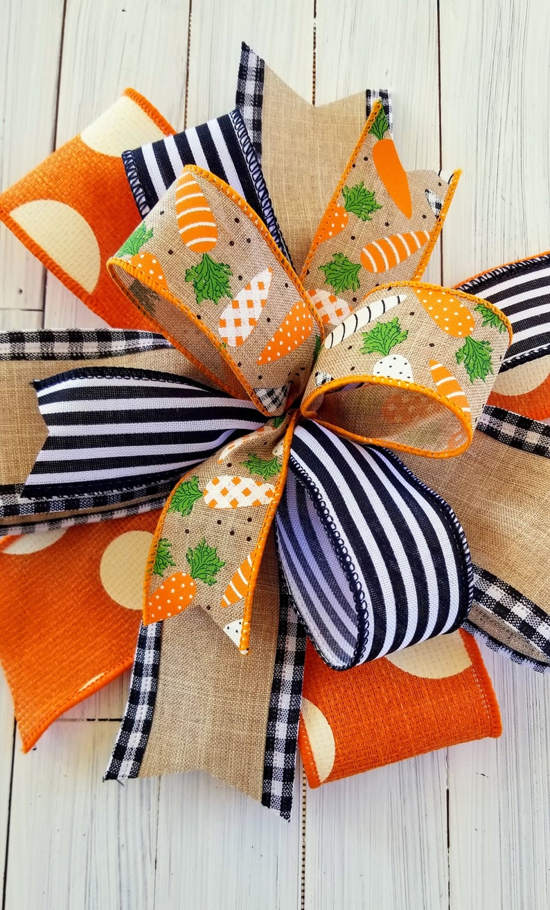 Easter Bow Easter Bunny Bow Farmhouse Easter Easter Bow - Etsy