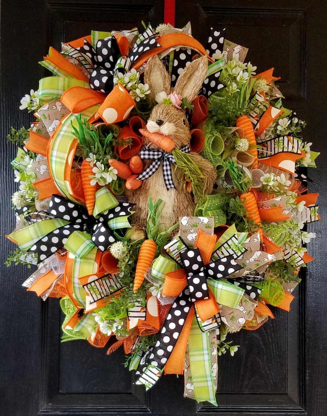 Wreaths for Front Door, Easter Wreath, Carrot Wreath, Spring Wreath ...