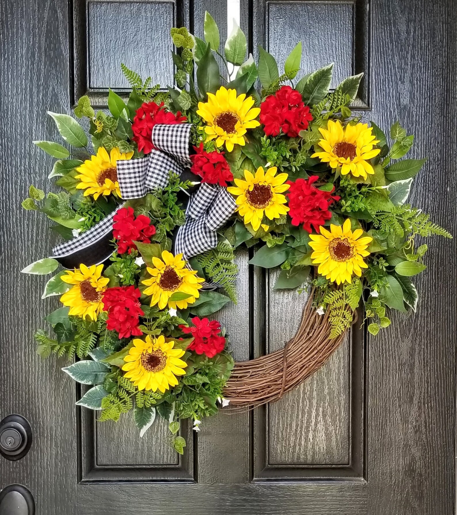 Spring Door Wreath Spring Wreath Sunflower Door Wreath Red - Etsy