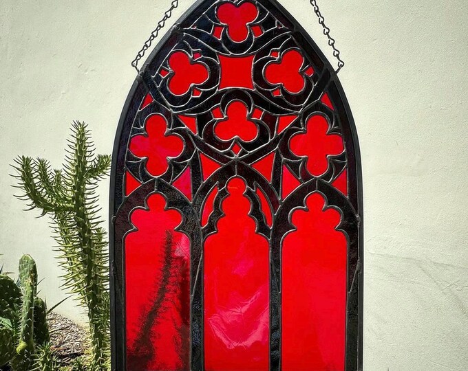 Stained Glass GOTHIC CATHEDRAL ARCH Panel - Etsy