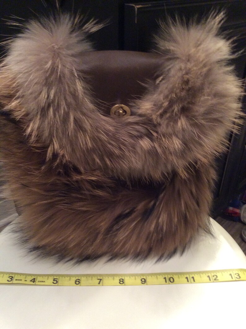 Real Leather & Fur Crossbody Purse Bag - Etsy