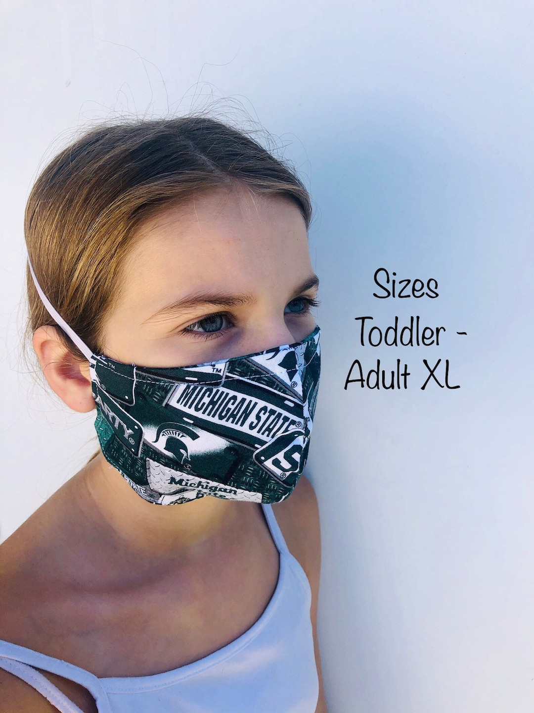 Michigan State University 100% Cotton Double Layer Fitted Face Mask ...
