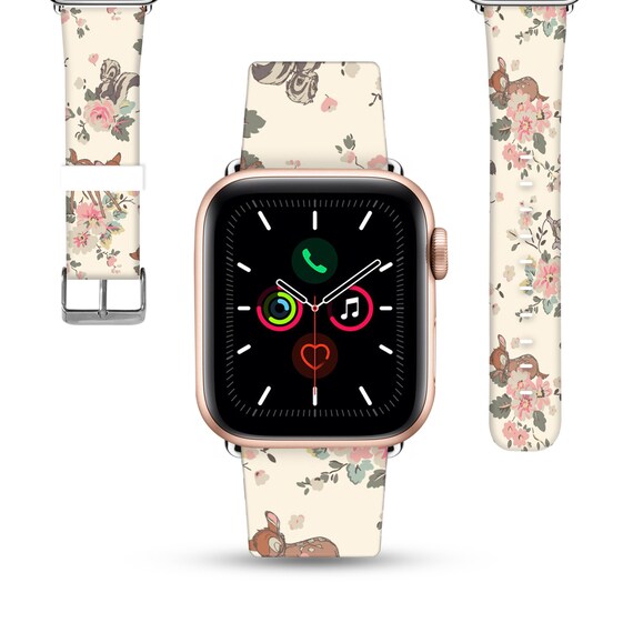 Floral Flower Apple Watch Band Women 38 40 42 44 Mm Cute Deer | Etsy