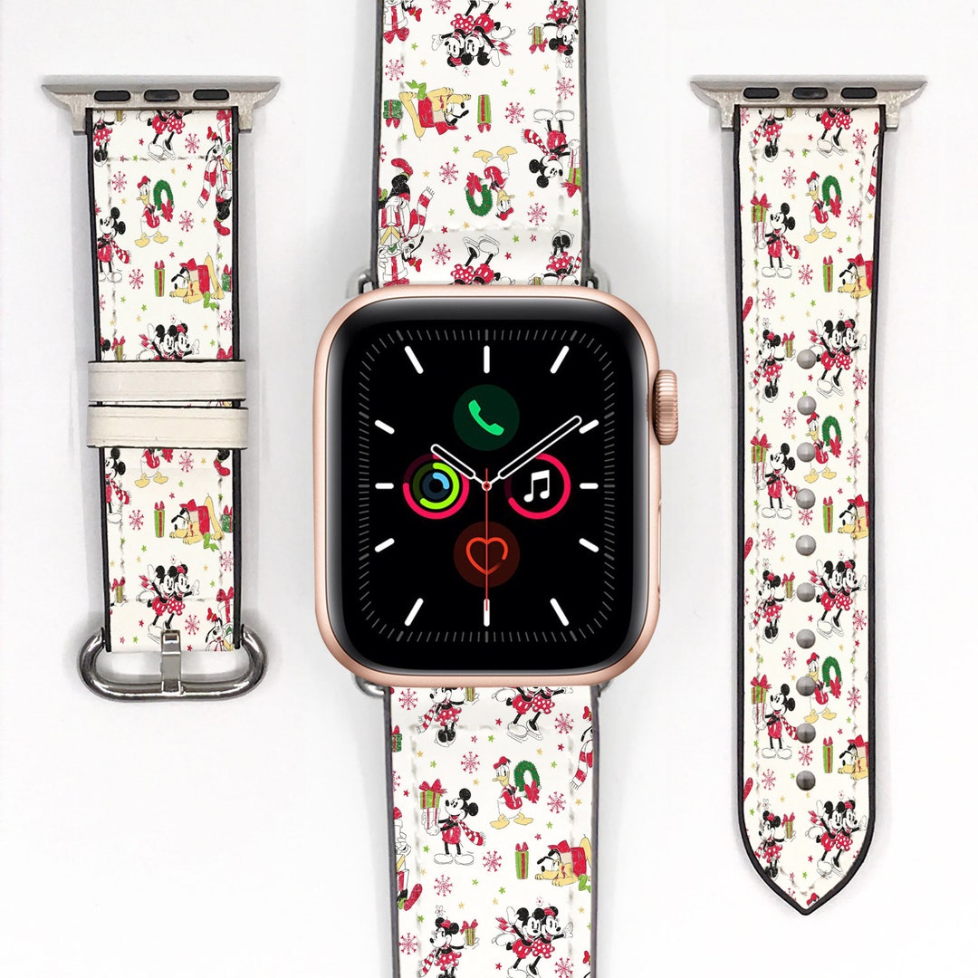 Christmas Apple Watch Band: Mickey Mouse & Friends Leather Silicon ...