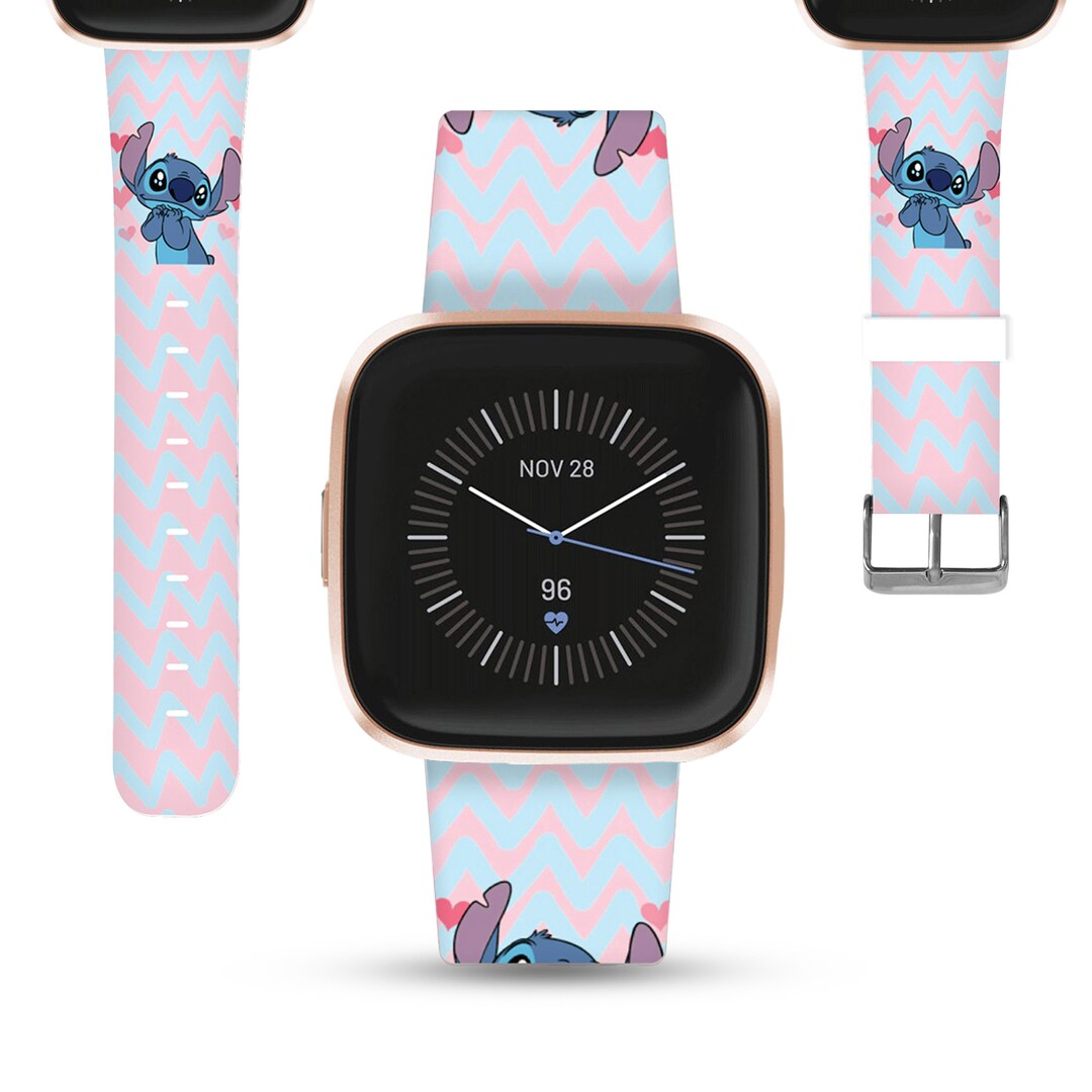 Stitch Fitbit Band: Blue Pink Chevron Google Pixel Silicone Strap, Kd ...