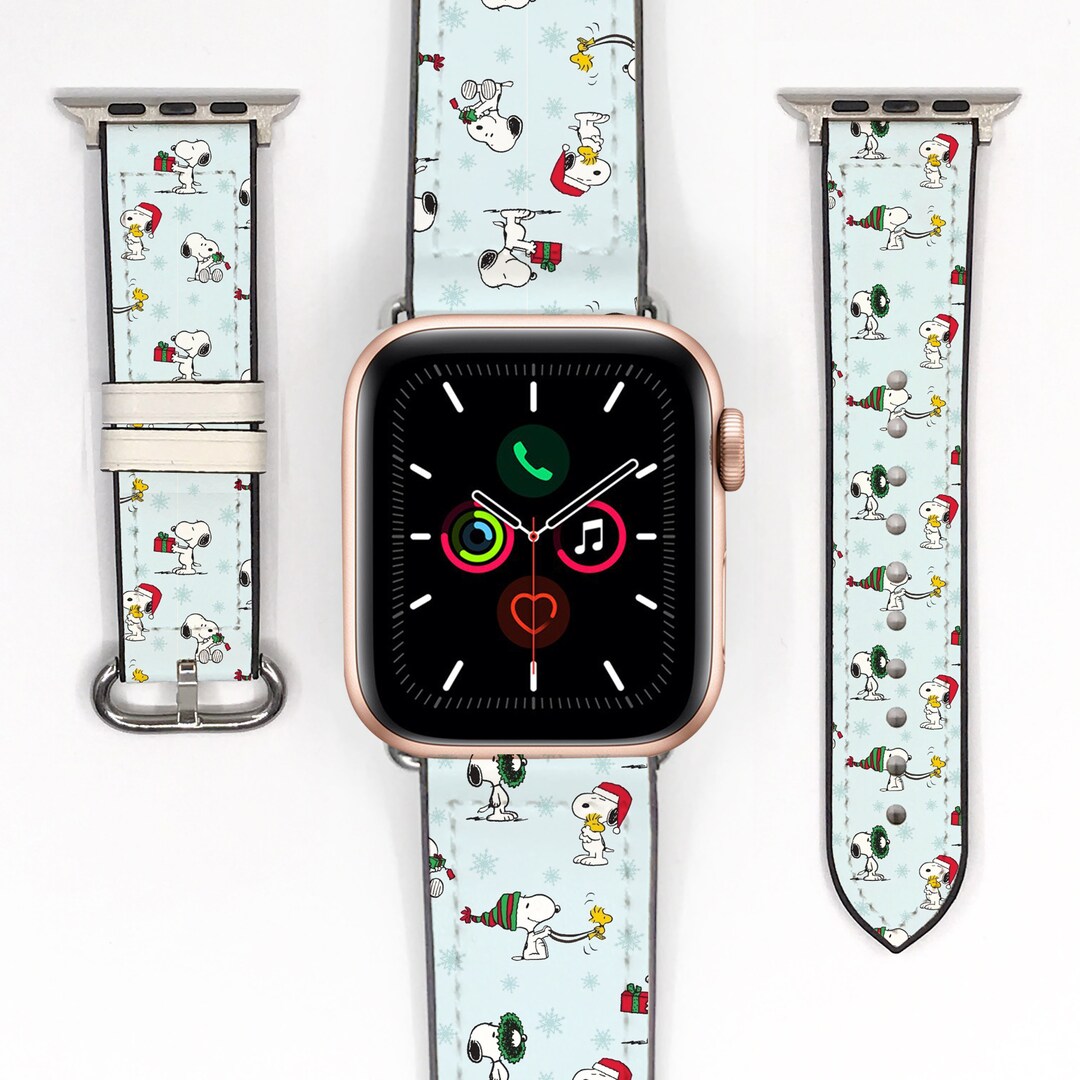 Cute Dog Snoopy Christmas Theme Apple Watch Band 38 40 41 Mm and 42 44 ...