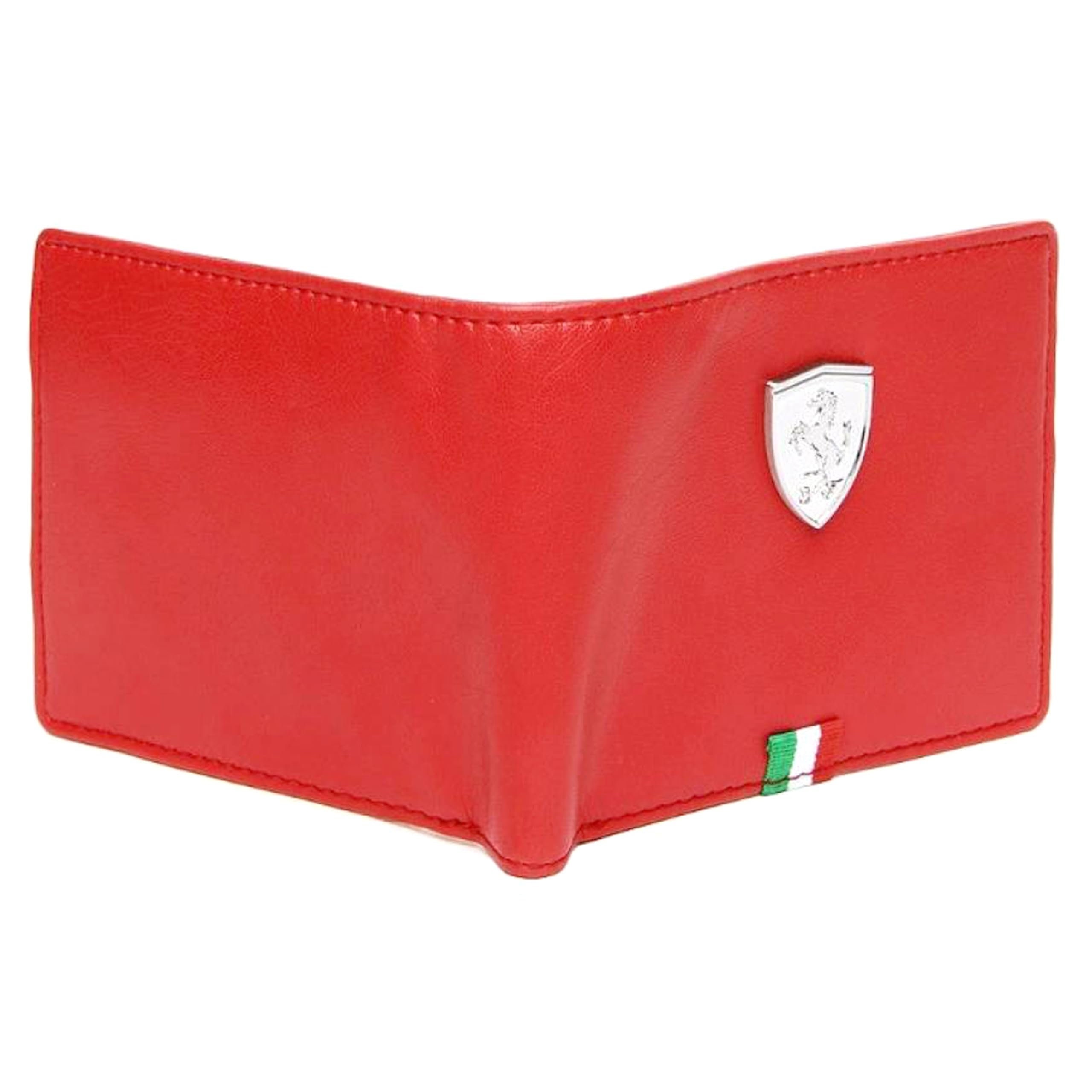 Puma Ferrari Mens Bifold Wallet, Red Genuine PU Leather, Brand New ...