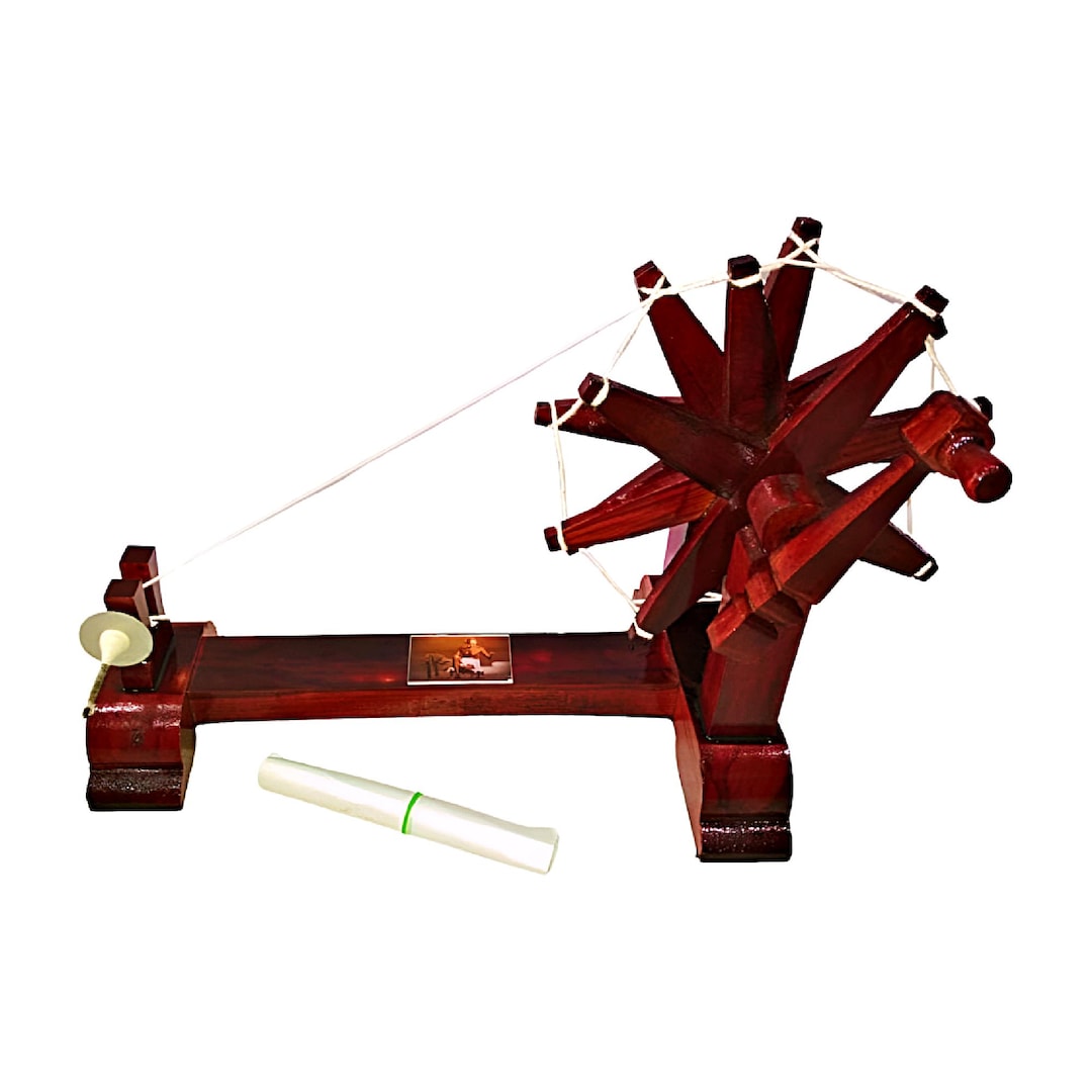 Handmade Wooden Spinning Wheel, Authentic Gandhi Charkha for Khadi Yarn ...