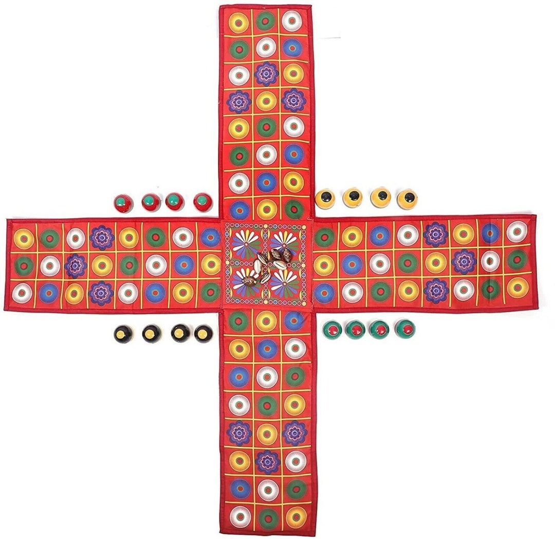 Traditional Chausar Chopad Parcheesi Pachisi Pagade Thayam Ludo Chopat ...