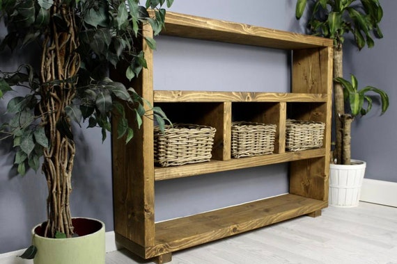 Solid Wood Rustic Pine Shelving Unit Bookcase Handmade - Etsy