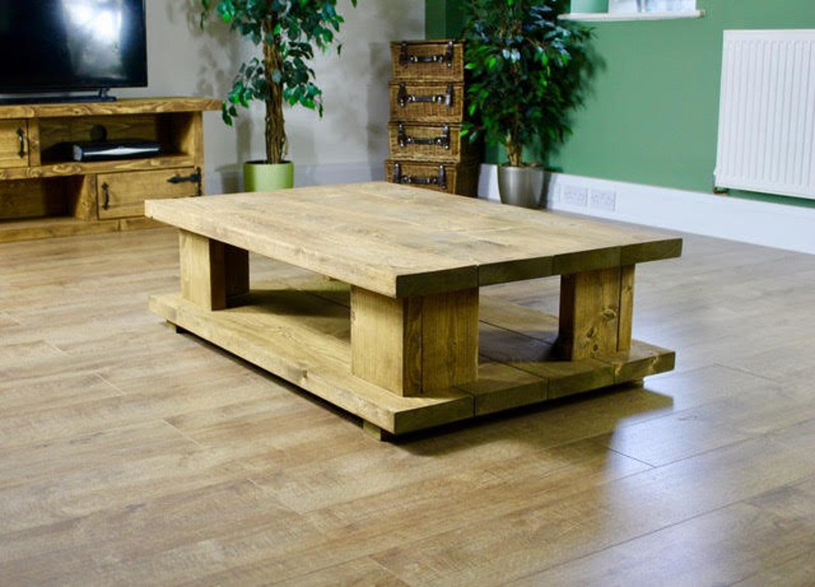 Solid Wood Rustic Pine Lepe Coffee Table Rustic Table Living - Etsy