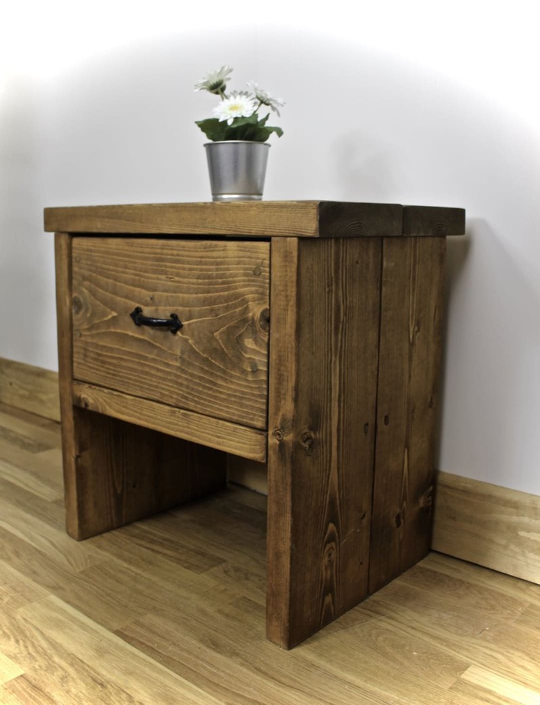 Solid Wood Rustic Portmore Bedside Table, Bedside Storage, Bedroom ...