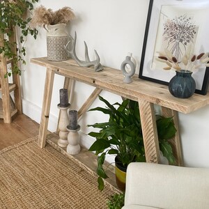 Reclaimed Solid Wood Console Table, Narrow Hallway Display Unit ...