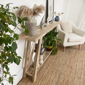Reclaimed Solid Wood Console Table, Narrow Hallway Display Unit ...
