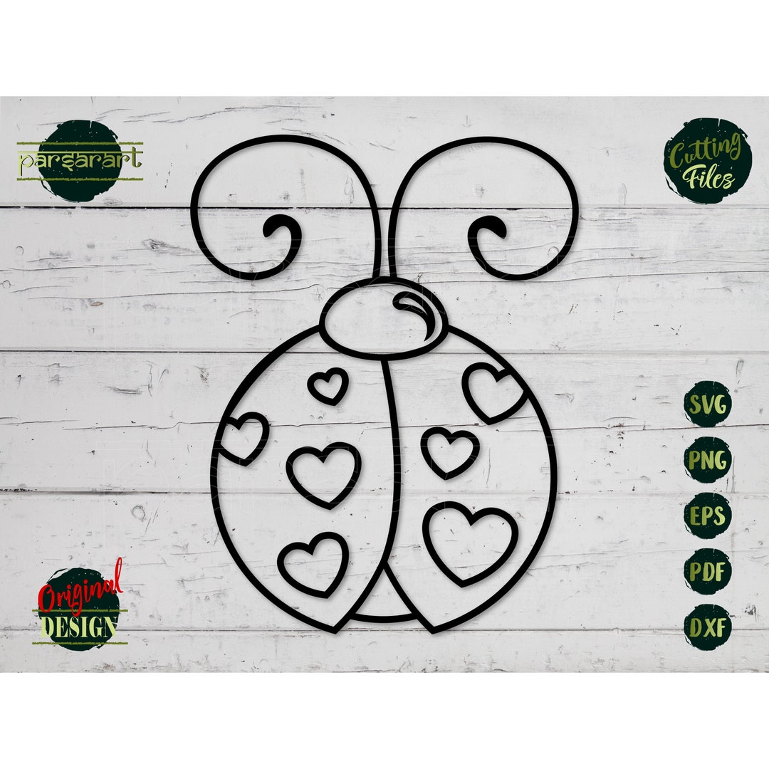 Ladybug SVG, Ladybird Clipart, Valentine SVG, Heart SVG, Love Bug, Lady ...