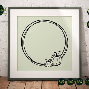 Halloween Frame SVG, Monogram Frame SVG, Pumpkin Wreath Clipart Circle ...