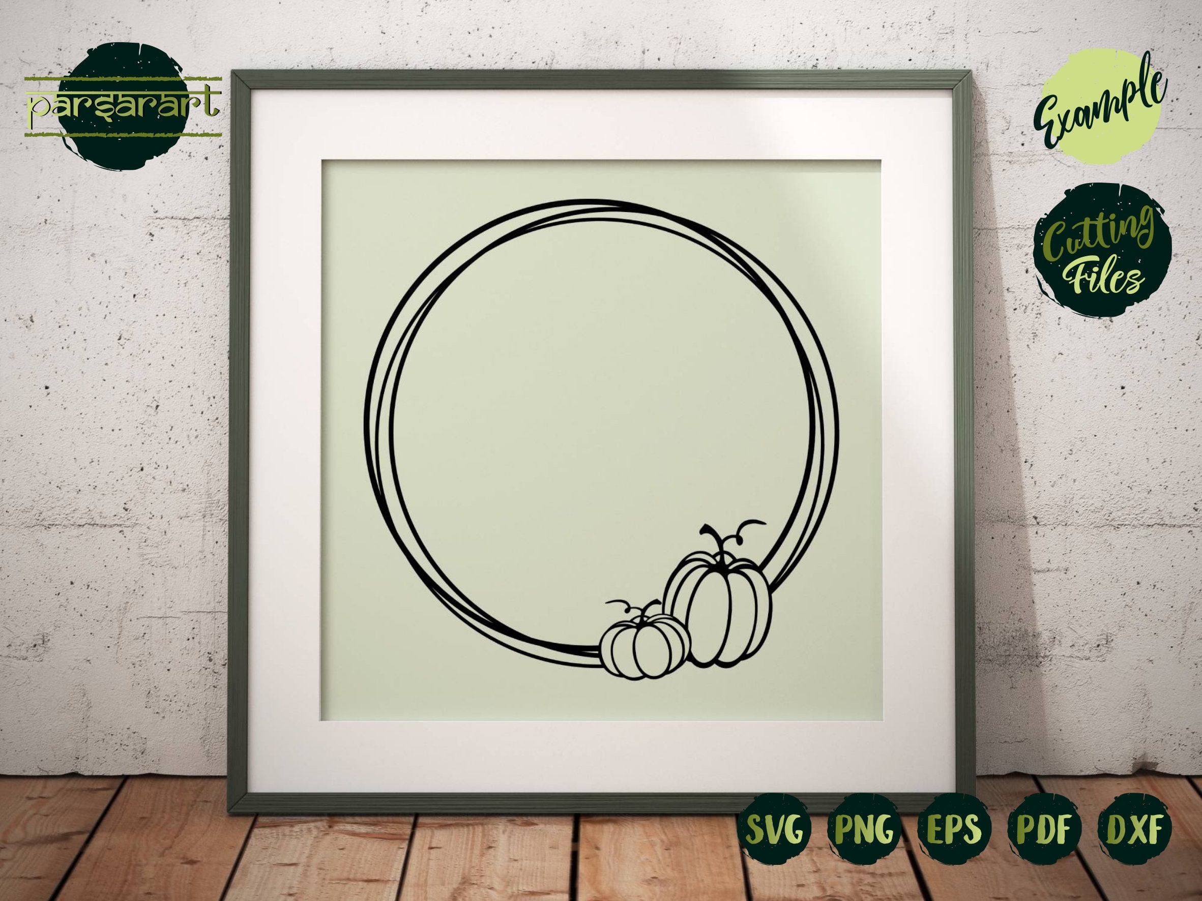 Halloween Frame SVG Monogram Frame SVG Pumpkin Wreath | Etsy