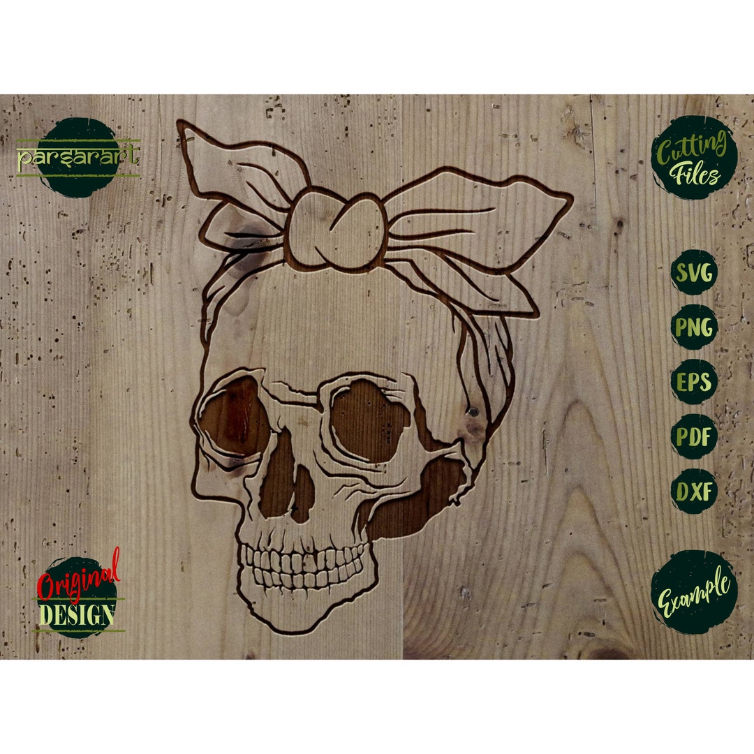 Skull SVG Skull Bandana SVG Skull Head Clipart Human Skeleton - Etsy