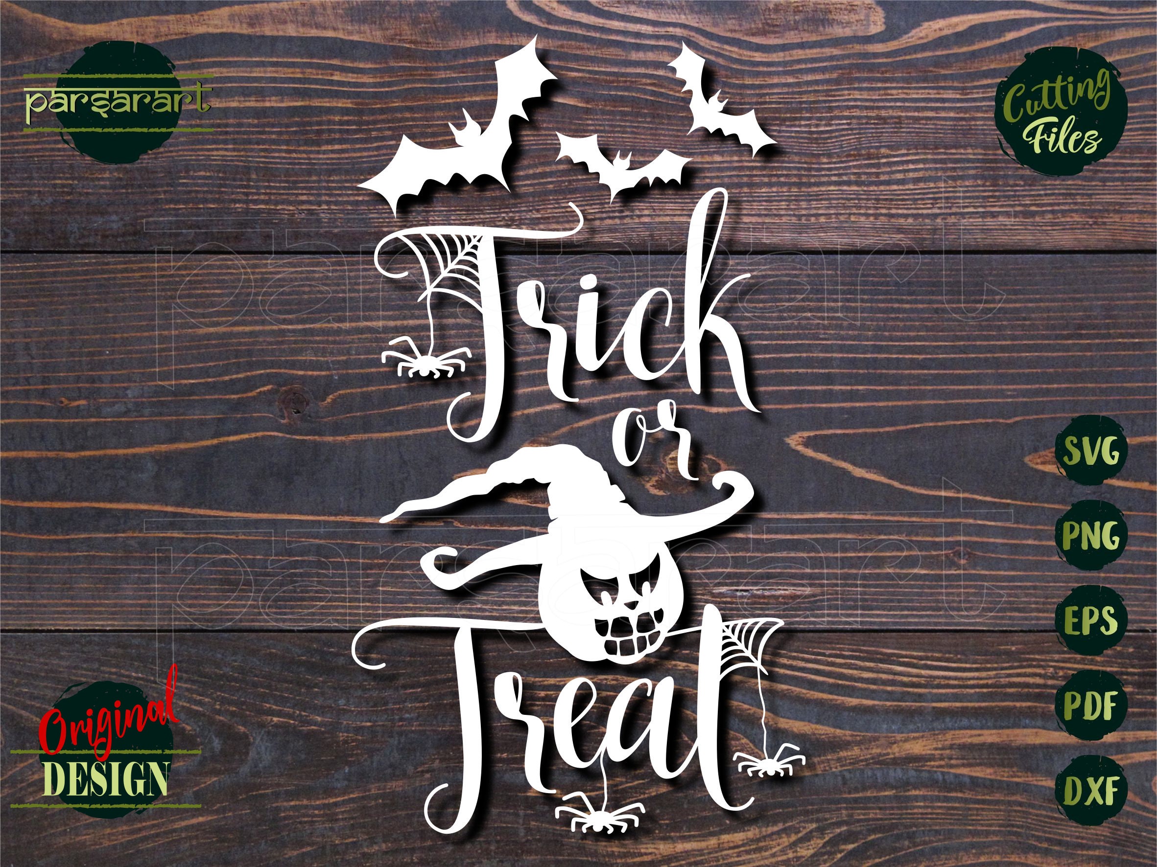 Trick or Treat SVG Halloween SVG Spider Web Clipart Spooky Bat - Etsy