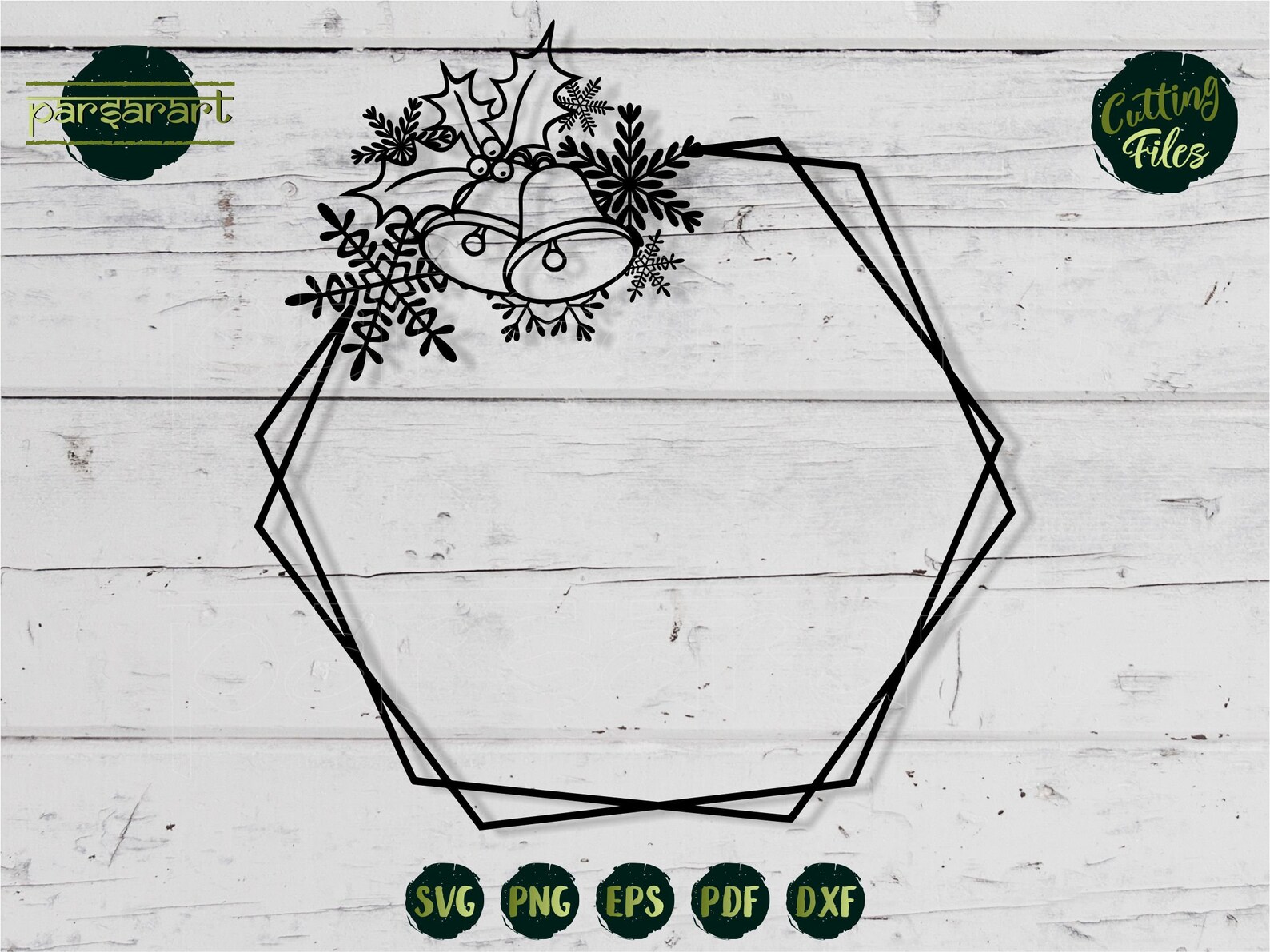 Christmas Frame SVG Monogram Frame SVG Winter Wreath Clipart - Etsy