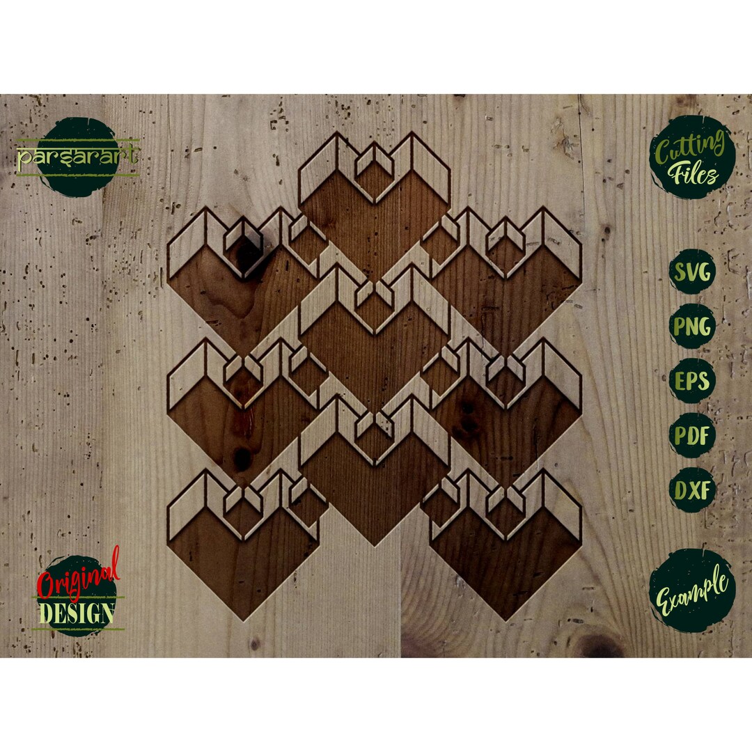 Cubes SVG Geometry SVG Optical Illusion SVG Heart Cubes - Etsy