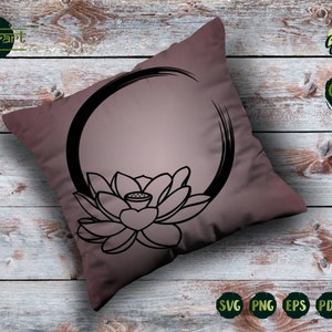 Lotus Flower SVG, Enso Circle SVG Japanese SVG Zen Buddhism Symbol ...