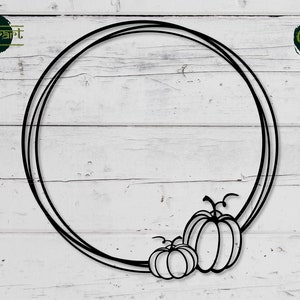 Halloween Frame SVG Monogram Frame SVG Pumpkin Wreath - Etsy