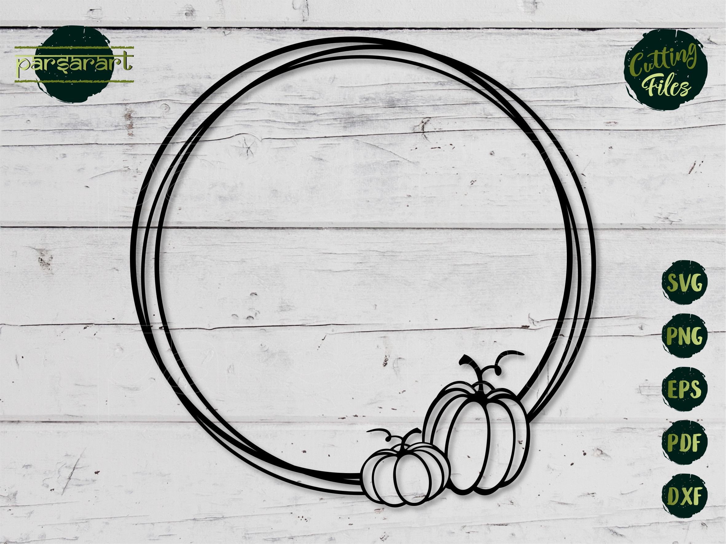 Halloween Frame SVG Monogram Frame SVG Pumpkin Wreath | Etsy