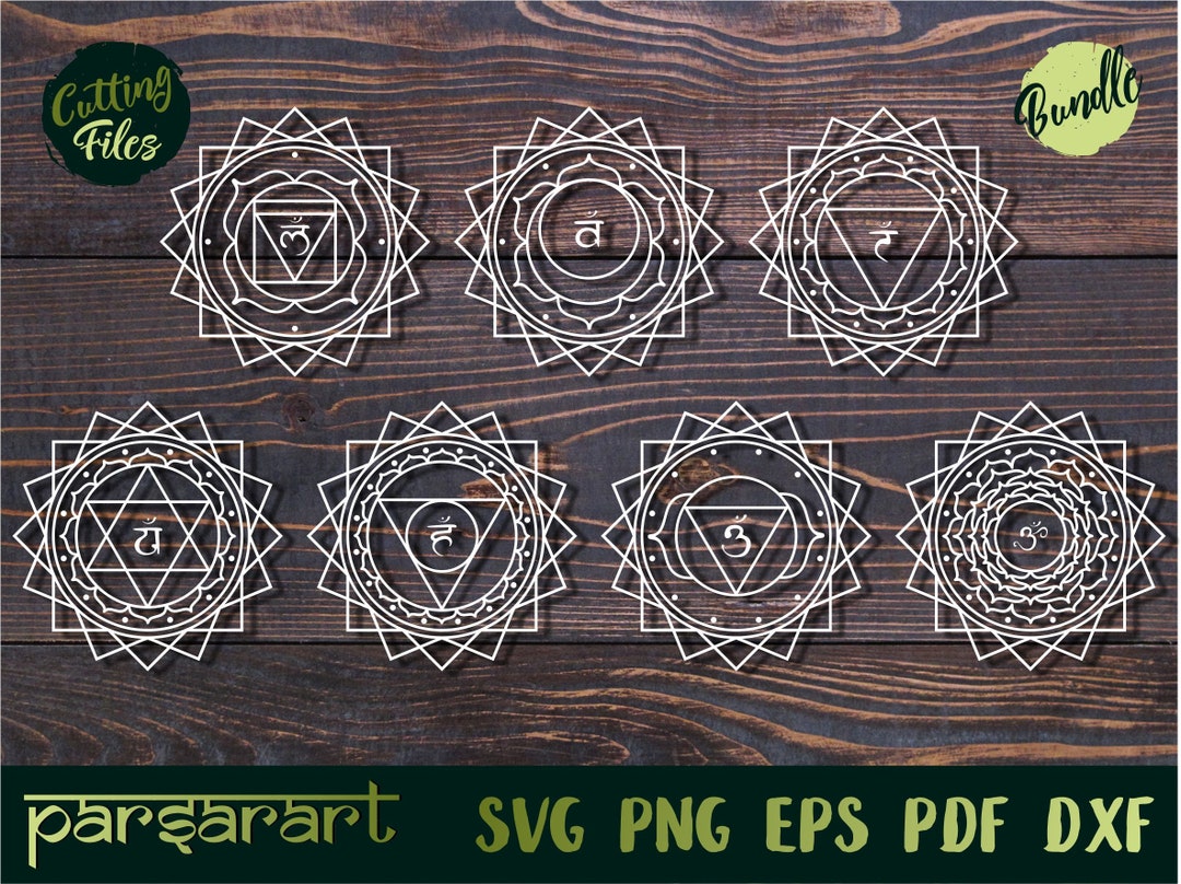 7 Chakras SVG Chakra Symbols SVG Namaste Clipart Yoga SVG - Etsy