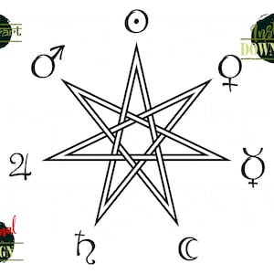 Faery Star SVG Symbol of Seven Celestial Bodies SVG Heptagram SVG Fairy ...