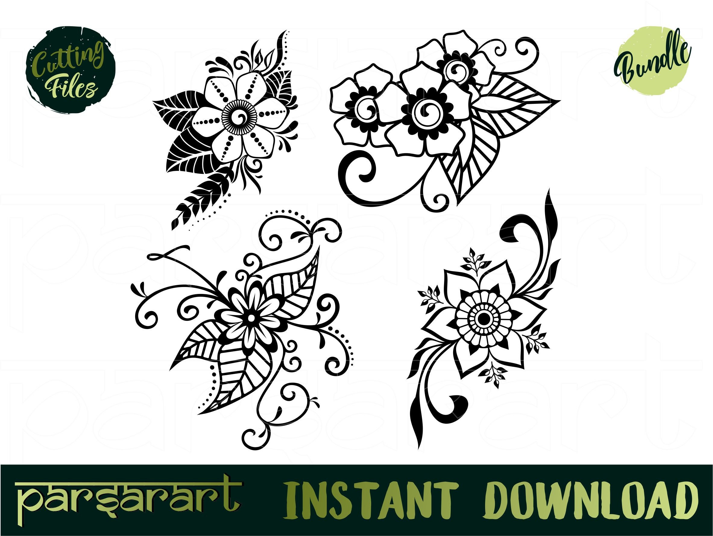 Flowers SVG Files Floral SVG Bundle Flowers Clipart Flower | Etsy