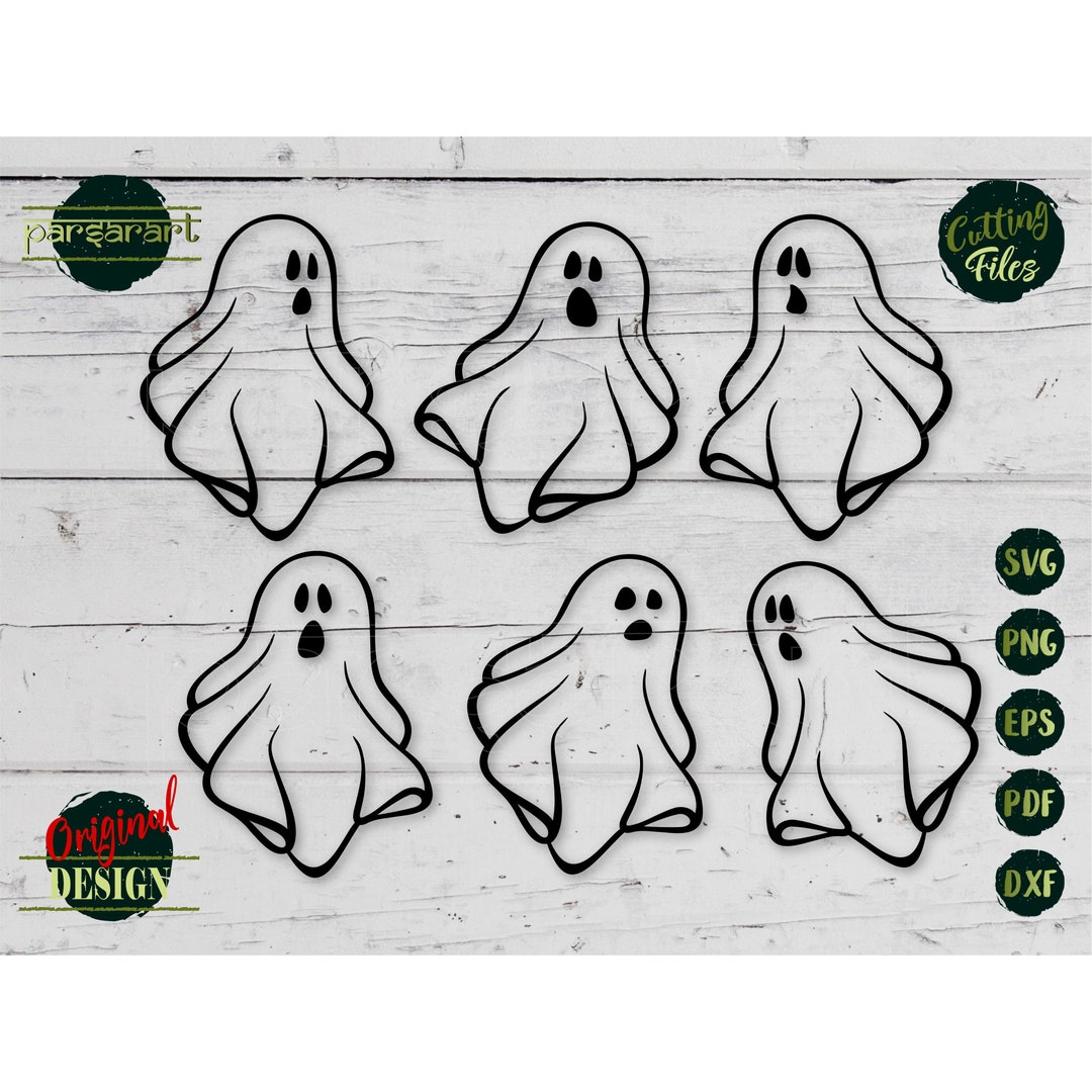 Halloween Ghost SVG Cute Ghost SVG Bundle Flying Ghost Clipart Spooky ...