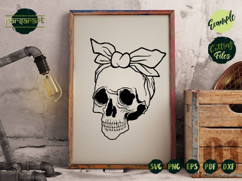 Skull SVG Skull Bandana SVG Skull Head Clipart Human Skeleton - Etsy
