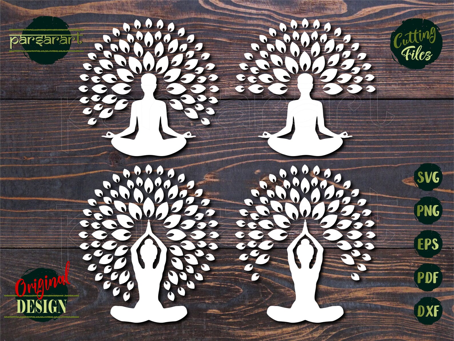 Yoga Tree SVG Bundle Meditation SVG Yoga Clipart Chakra - Etsy