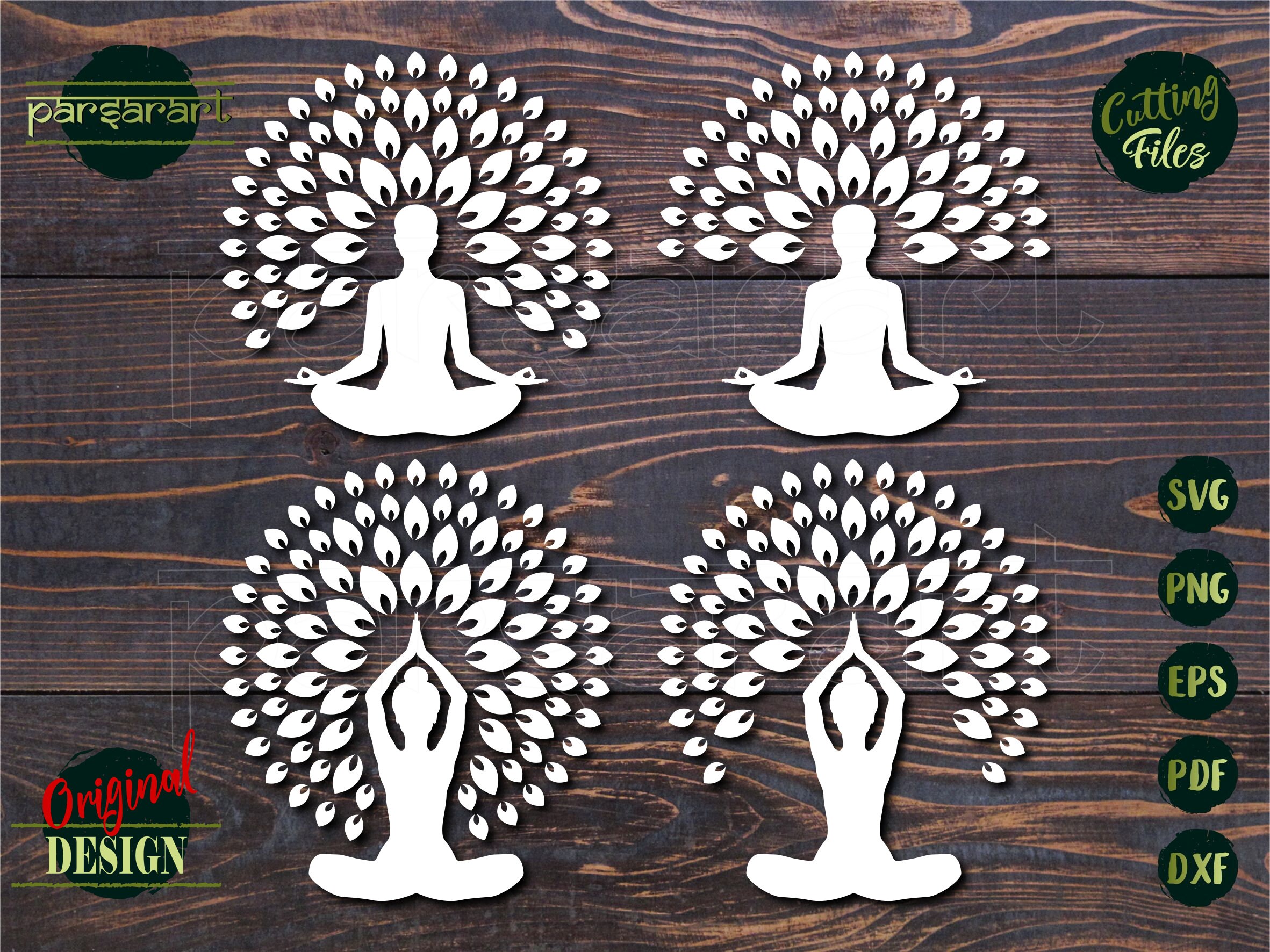 Yoga Tree SVG Bundle, Meditation SVG Yoga Clipart Chakra Namaste ...