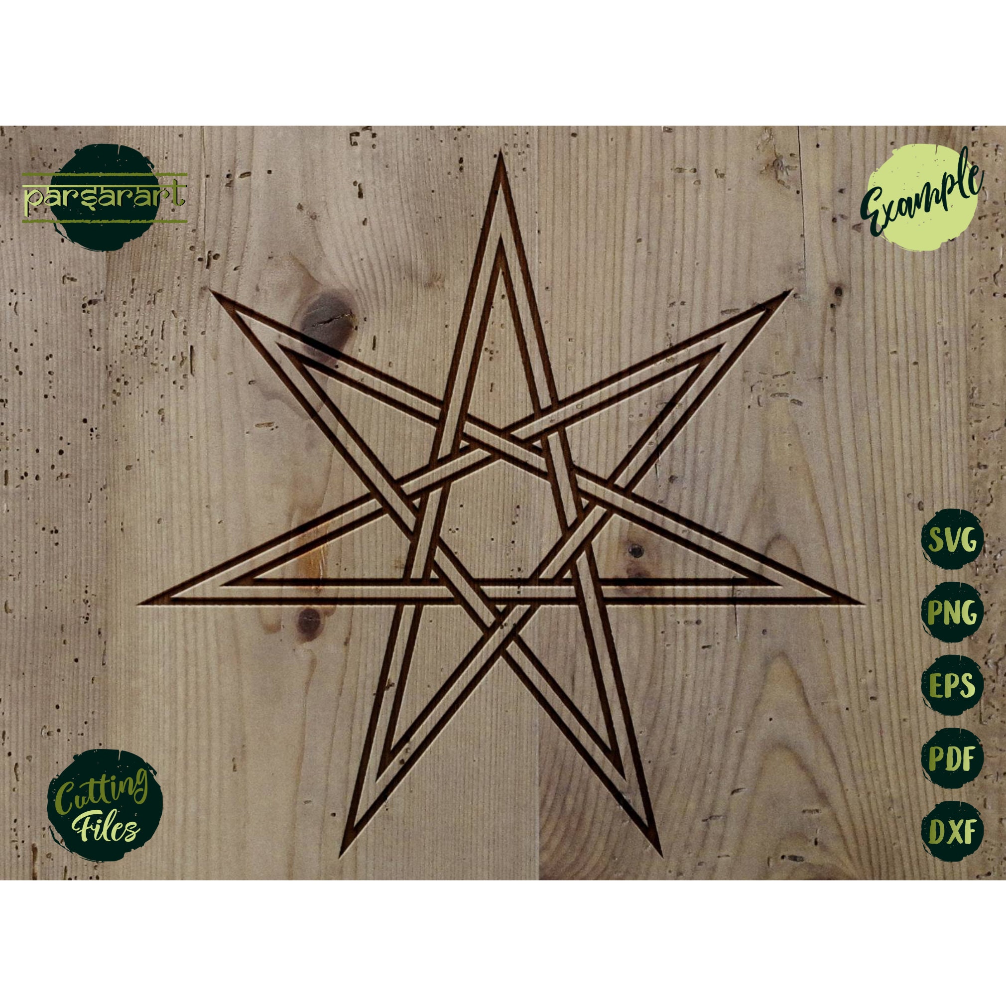 Faery Star SVG Heptagram SVG Fairy Wicca Blue Star Elven Seven Pointed ...