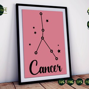 Cancer Zodiac Sign SVG, Astrology Symbol SVG Star Sign Clipart ...
