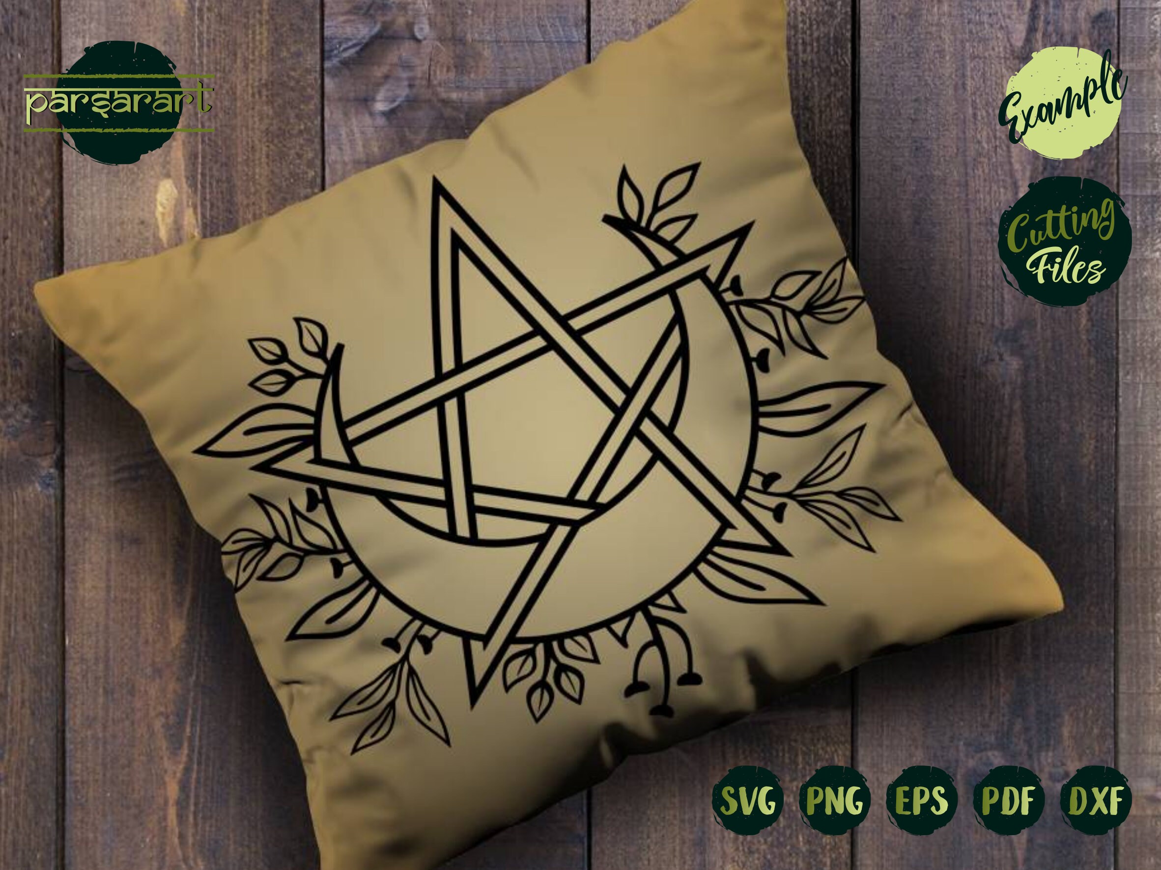 Boho Moon SVG Pentagram SVG Goddess Wicca Clipart Celestial Pagan Star ...