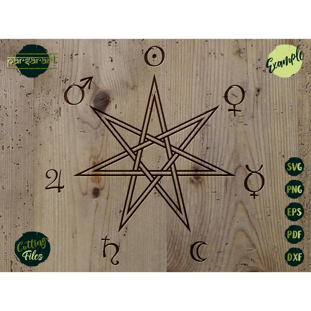 Faery Star SVG Symbol of Seven Celestial Bodies SVG Heptagram - Etsy