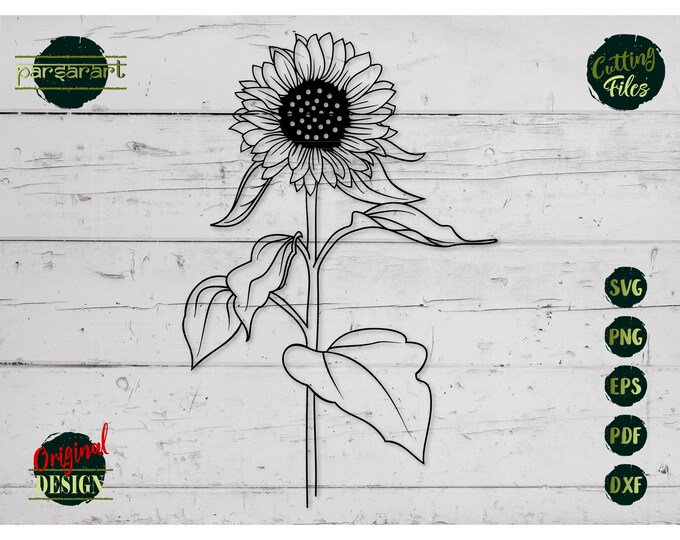 Sunflower SVG, Floral SVG, Sunflower Clipart, Flower SVG, Sunflower ...