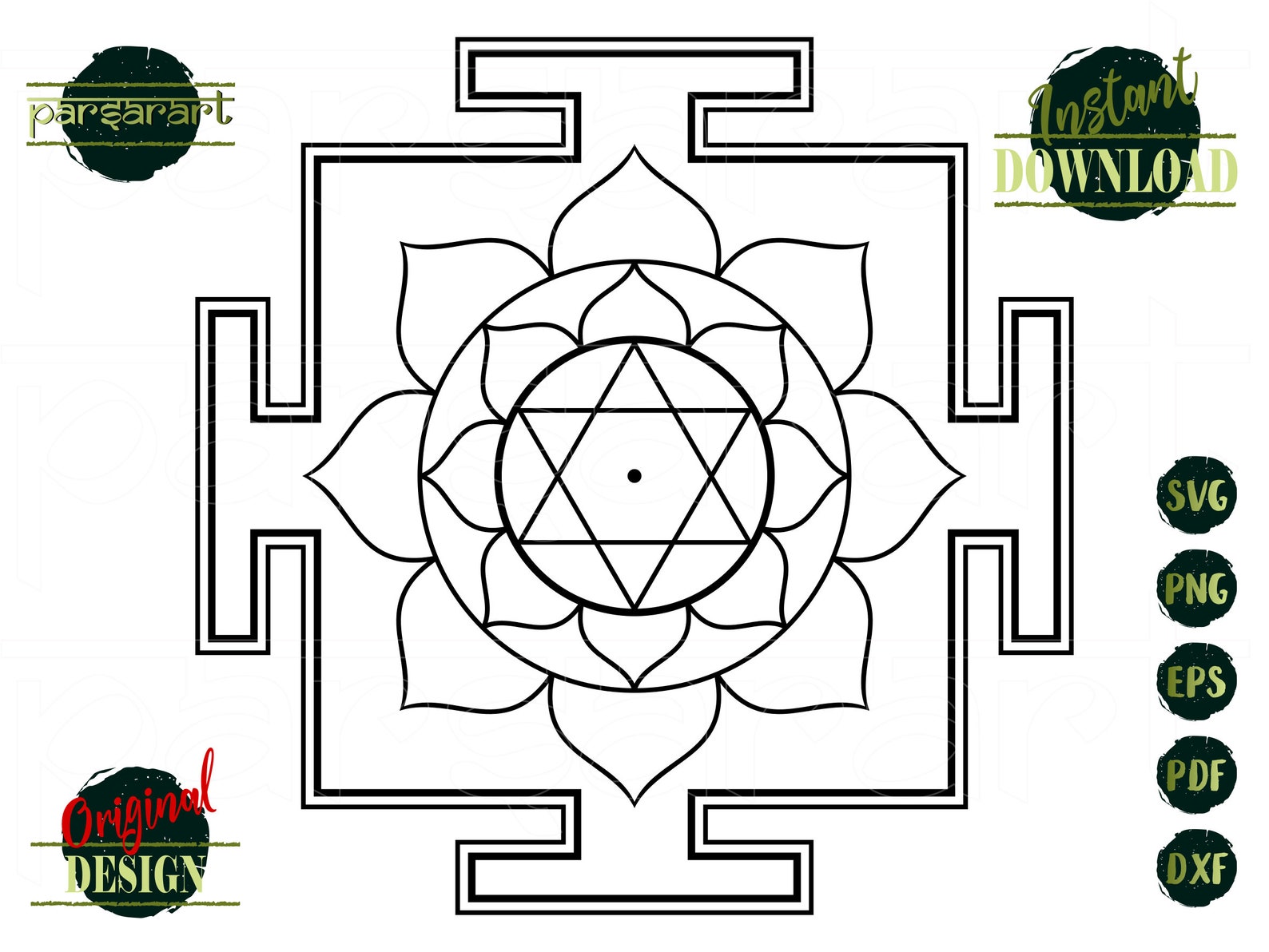 Saraswati Yantra Svg,sacred Geometry SVG Chakra SVG Namaste Clipart ...