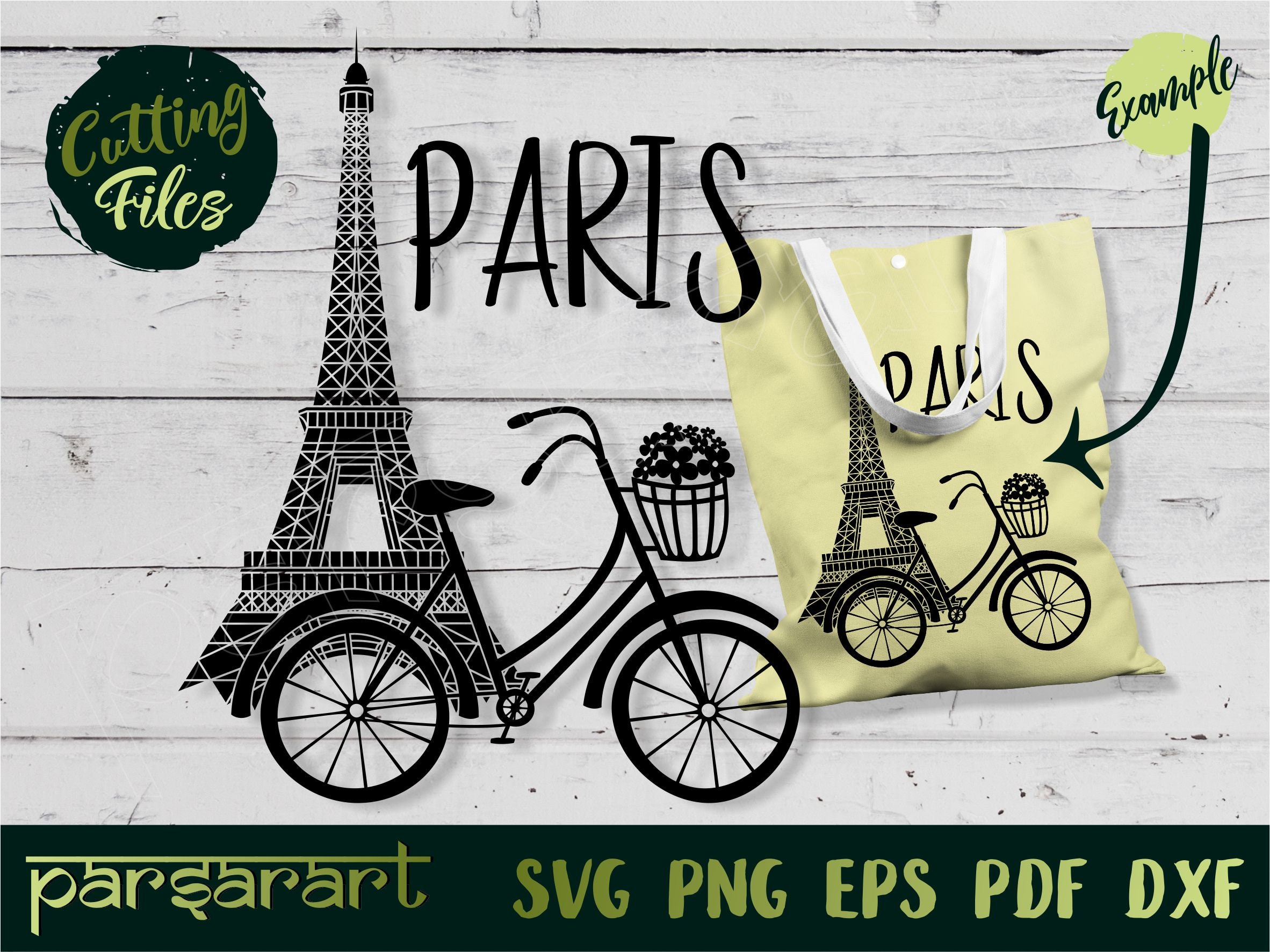 Paris SVG Bundle, Eiffel Tower SVG, Bonjour SVG, Bicycle Svg, C'est La ...