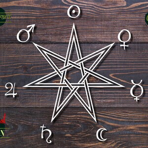Faery Star SVG Symbol of Seven Celestial Bodies SVG Heptagram SVG Fairy ...