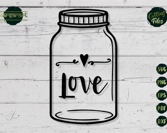 Mason Jar Valentine Svg - Etsy