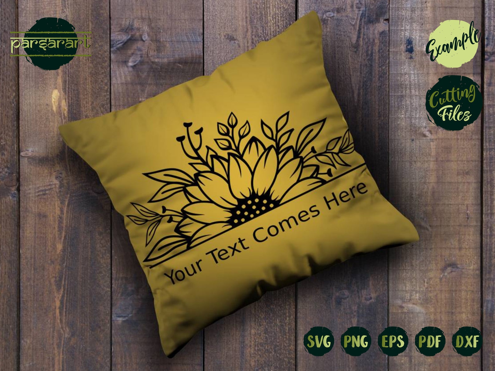 Split Sunflower SVG Monogram SVG Half Sunflower Clipart - Etsy