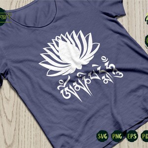 Lotus Flower SVG, Om Mani Padme SVG Mantra SVG Buddhist Clipart Yoga ...
